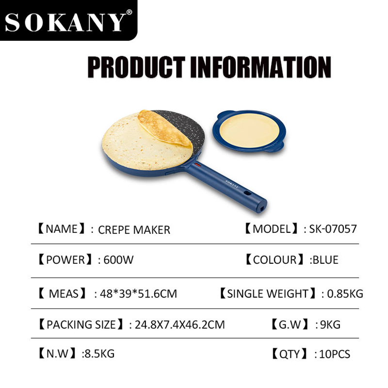 Crepe Maker with Non-stick Coated Heating Plates | SOKANY