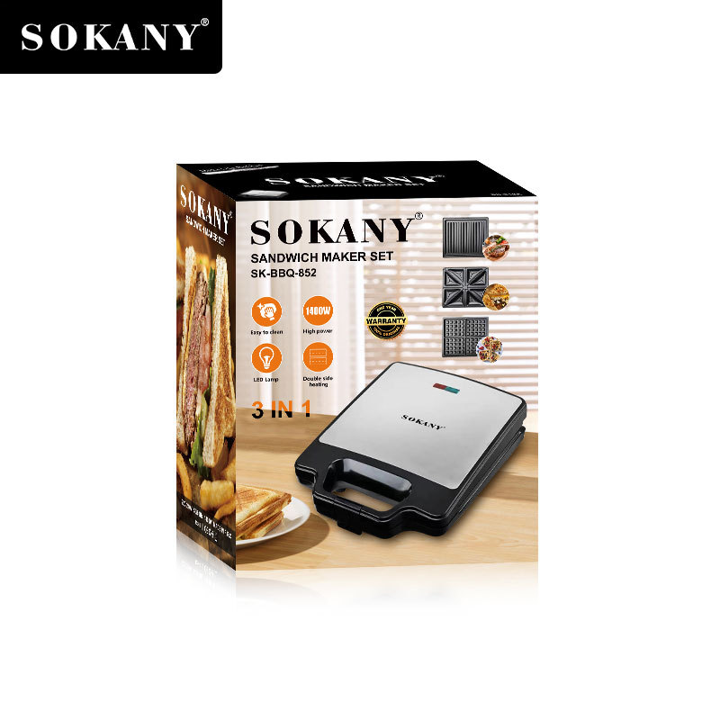 SOKANY SK-BBQ-852 Non-Stick Grill - Heat-Resistant Plastic Body